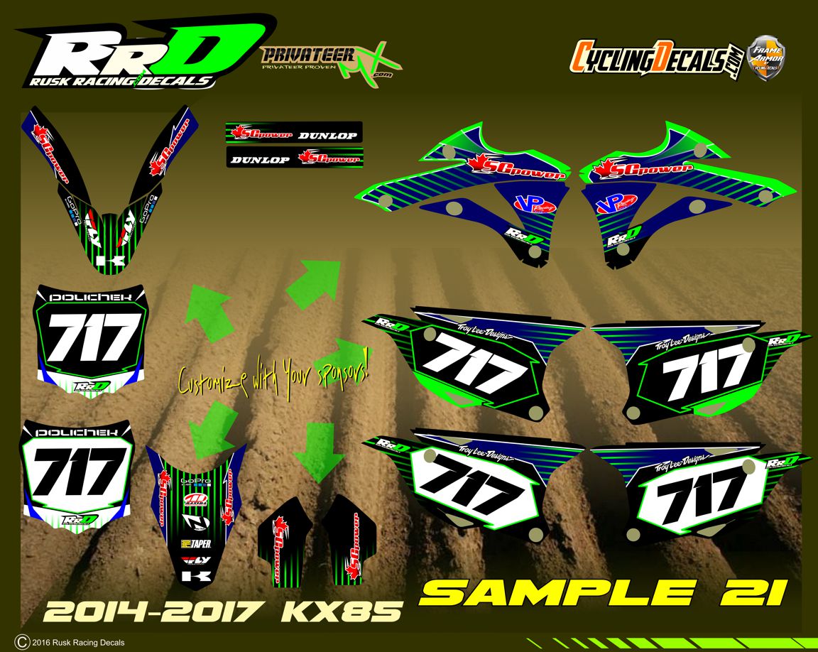 Rusk Racing Custom Motocross Graphics and decals thick stickers ...